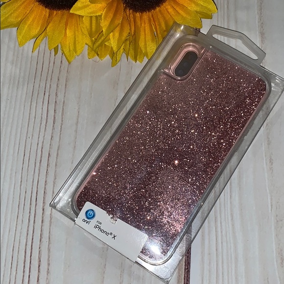 Onn | Accessories | Iphone X Pink Glitter Waterfall Case | Poshmark